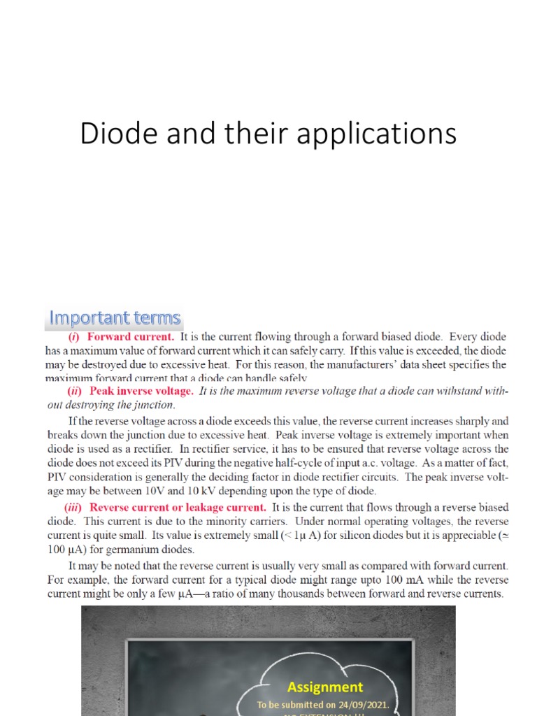 Diode and Its Applications | PDF | Rectifier | Electrical Network