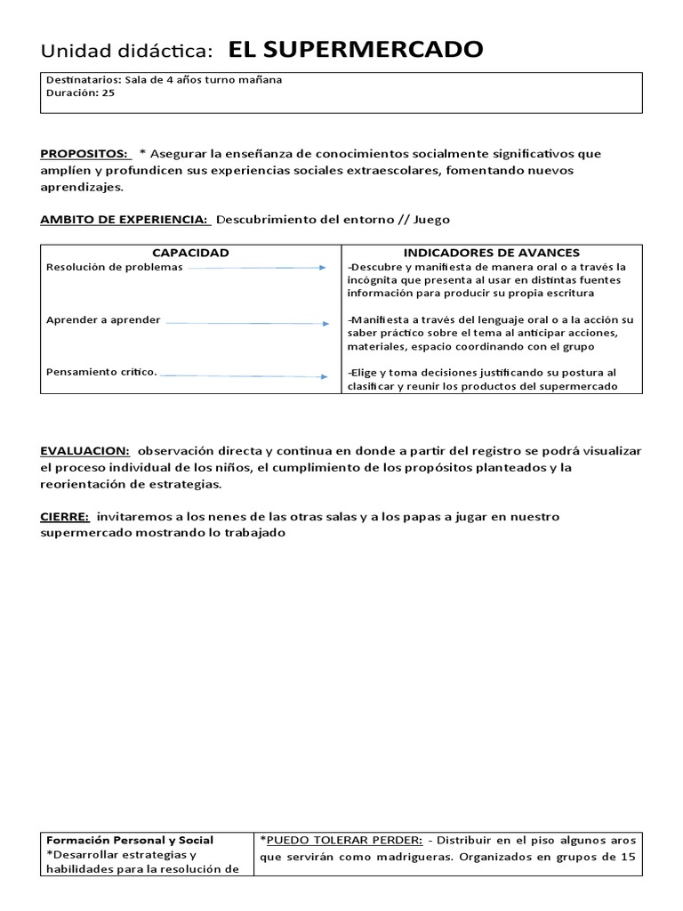 6 U. Didáctica EL SUPERMERCADO | PDF | Aprendizaje | Pinturas
