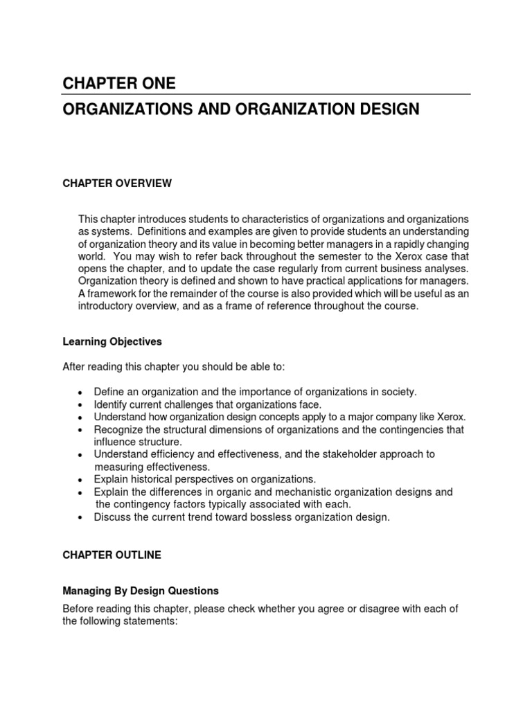 Organizations and Organization Design | PDF | Organizational Behavior