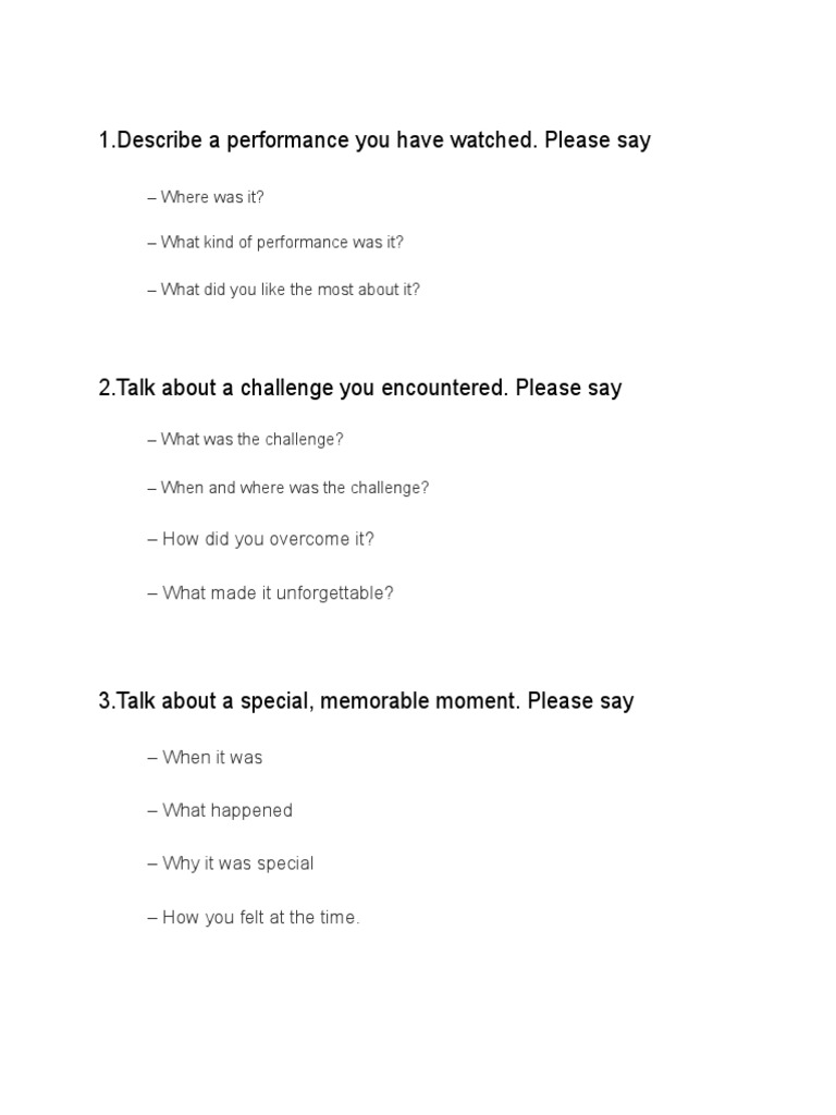 DET Speaking Questions | PDF