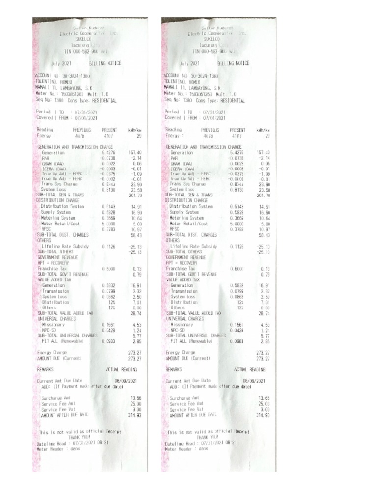 Bills NG Kuryente | PDF