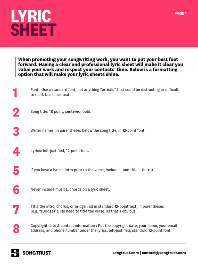 Lyric Sheet | PDF | Language Arts & Discipline | Art