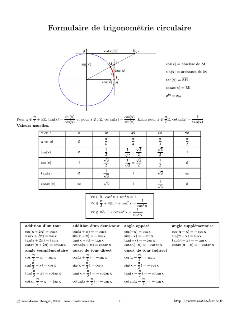 Relations Trigo | PDF