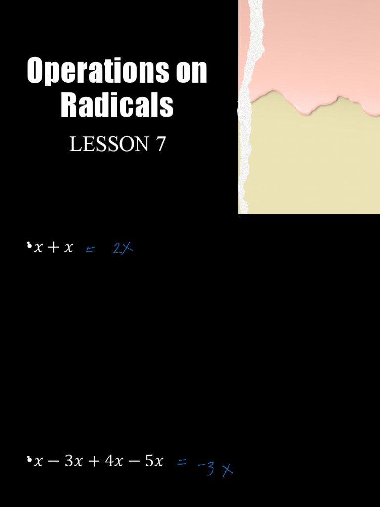 Operations On Radicals | PDF | Mathematics | Arithmetic