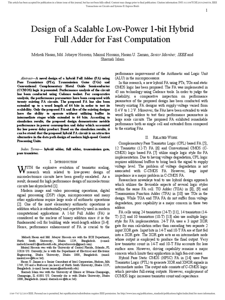 Tcsii 2019 2940558 | PDF | Logic Gate | Cmos