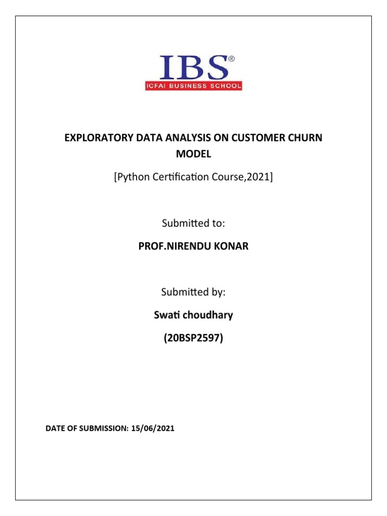 (Swati Choudhary) Eda On Customer Churn Model | PDF | Statistical ...