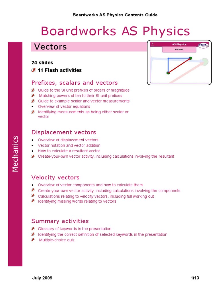 Boardworks AS Physics: Vectors | PDF | Quark | Waves