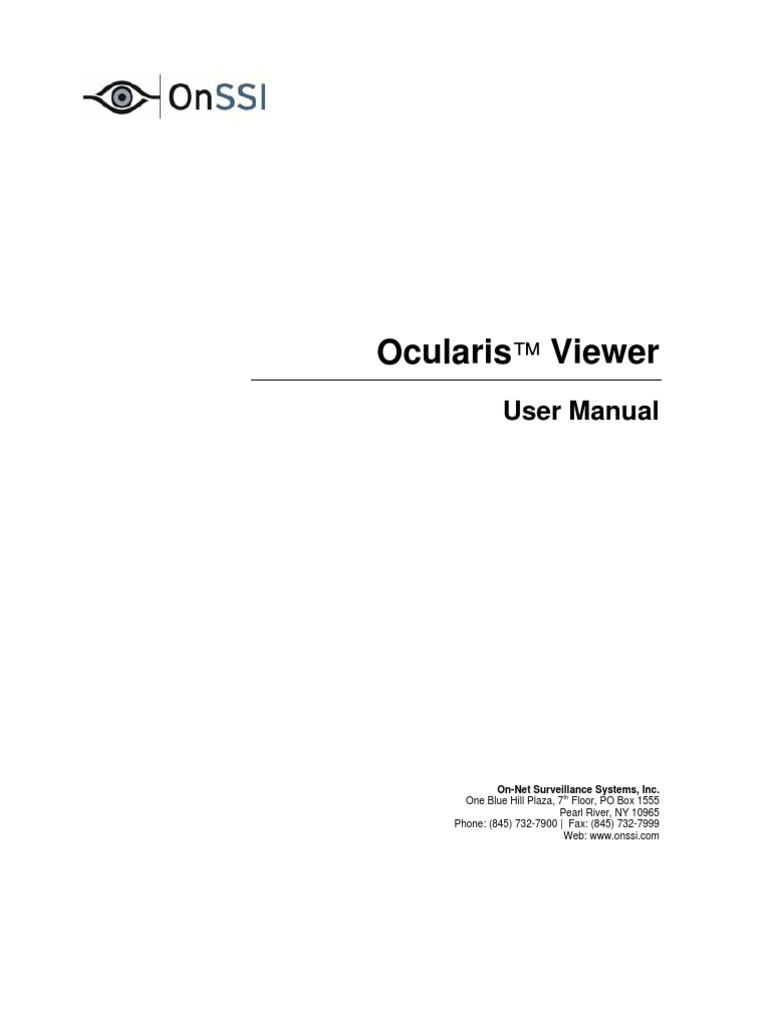 Ocularis Viewer User Manual | PDF | File Format | Menu (Computing)