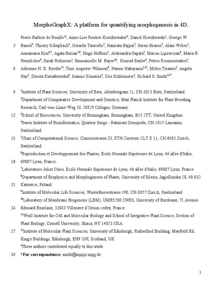 Morphographx: A Platform For Quantifying Morphogenesis in 4D | PDF | 3 D Computer Graphics ...
