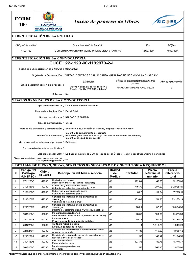 Formulario 100 | PDF