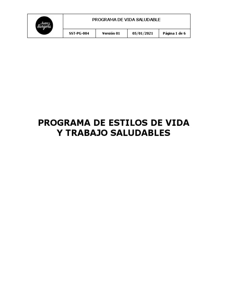 Programa de Vida Saludable | Descargar gratis PDF | Estilo de vida sedentario | Obesidad