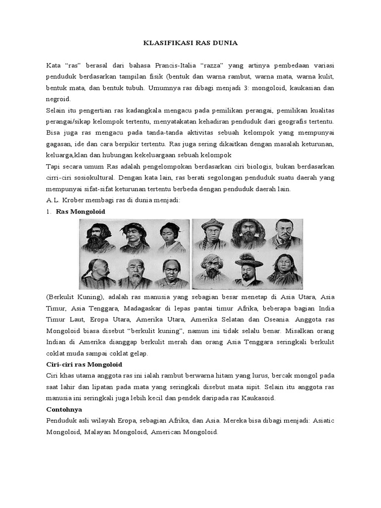 Klasifikasi Ras Dunia | PDF