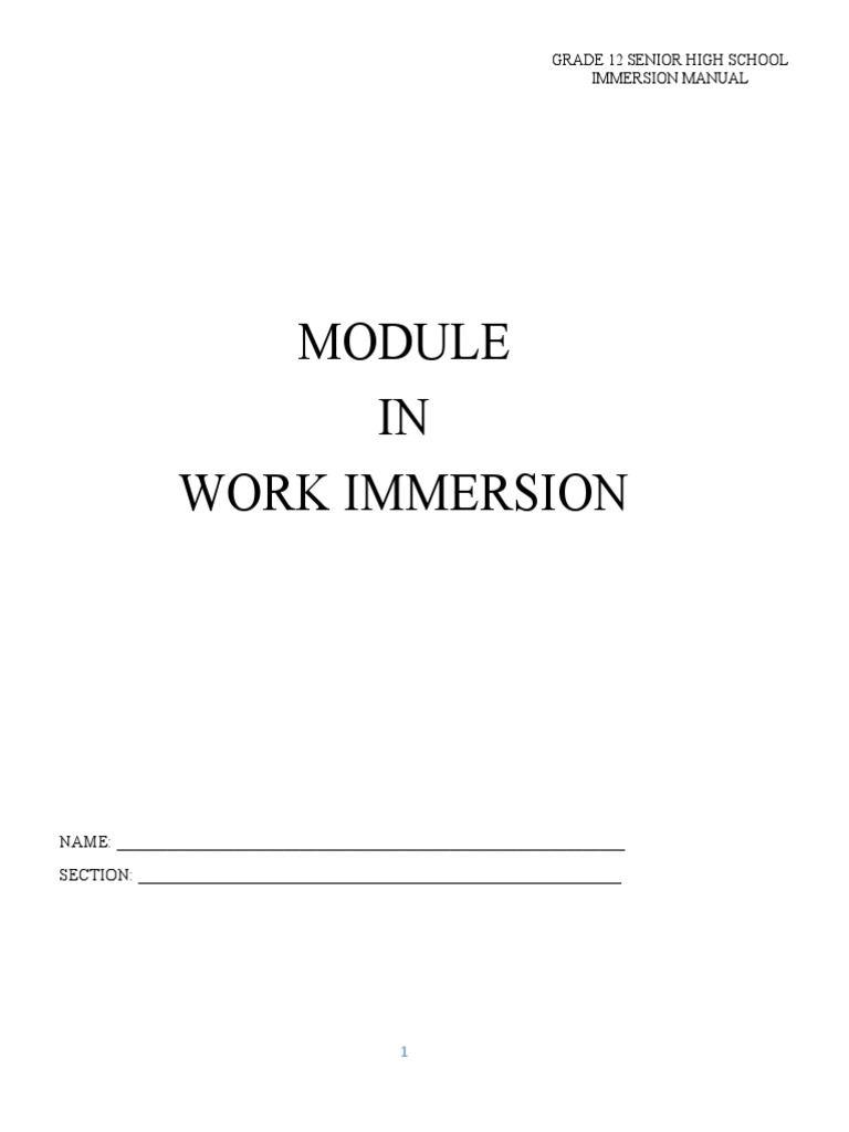 1 Understanding Work Immersion | PDF | Employment