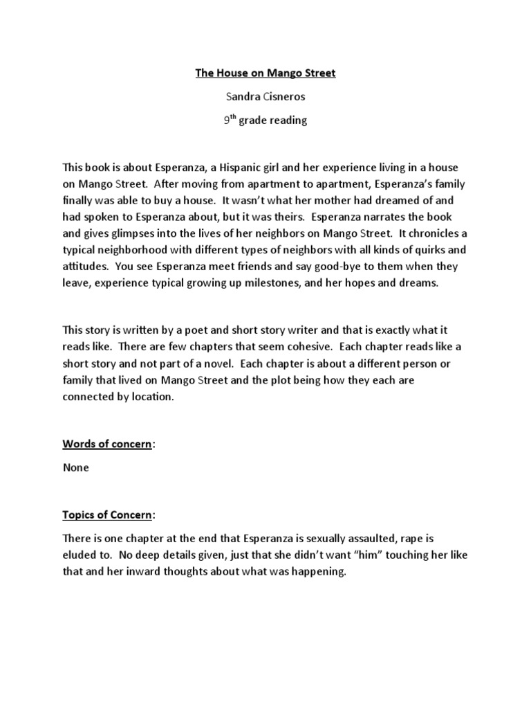 The House On Mango Street | PDF | General Fiction