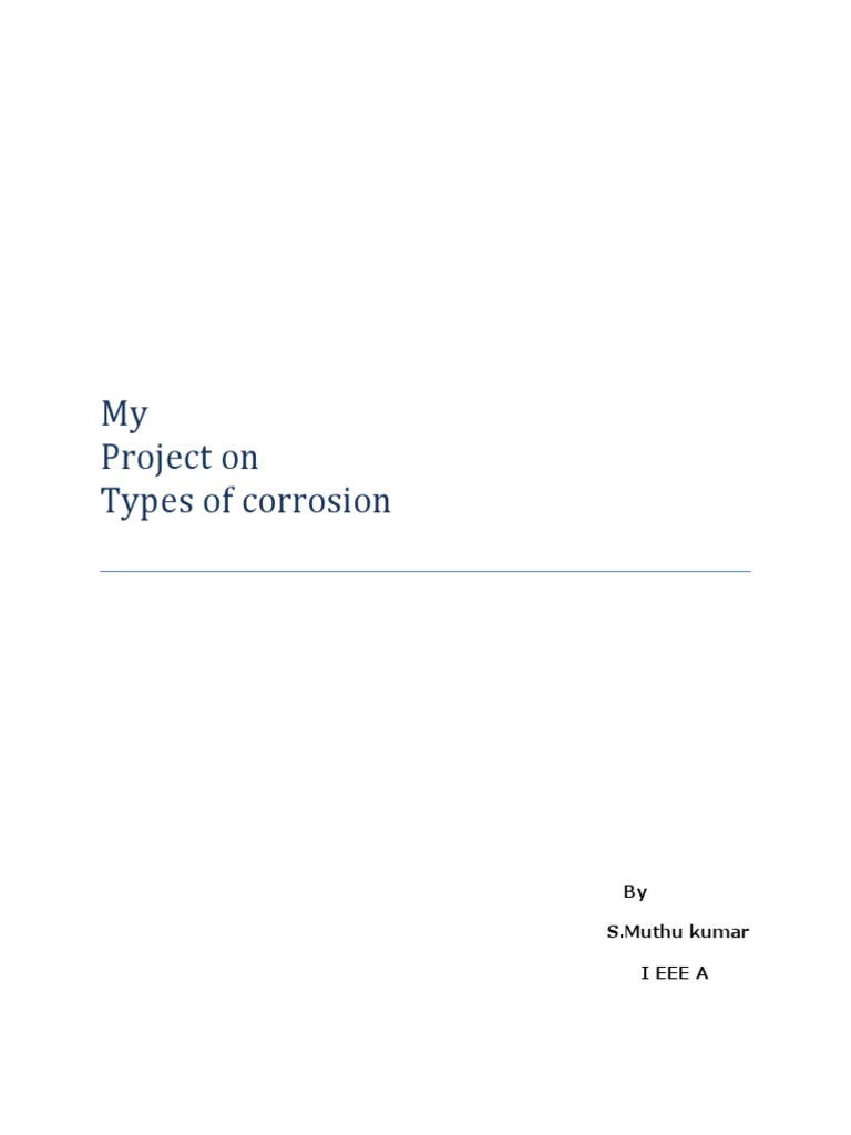 Types of Electrochemical Corrosion | PDF | Corrosion | Electrochemistry