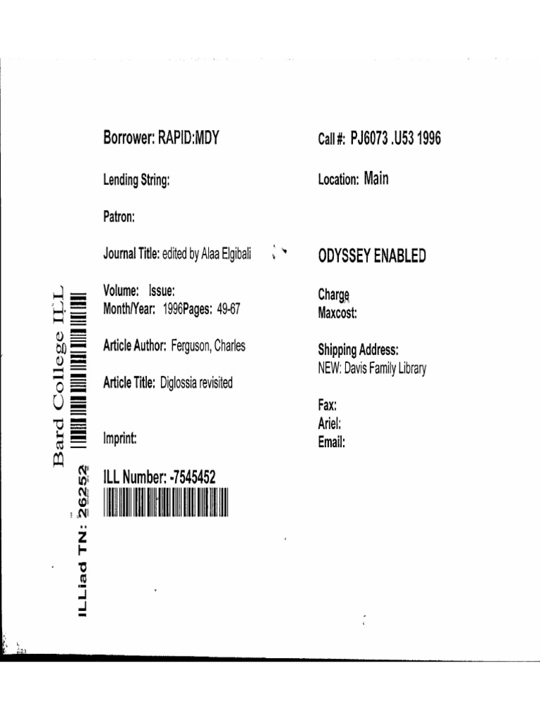 Ferguson Diglossia Revisited 1996 | PDF