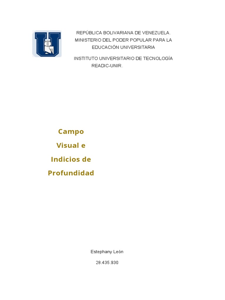 Campo Visual y Estructura Visual | PDF | Percepción visual | Ojo humano