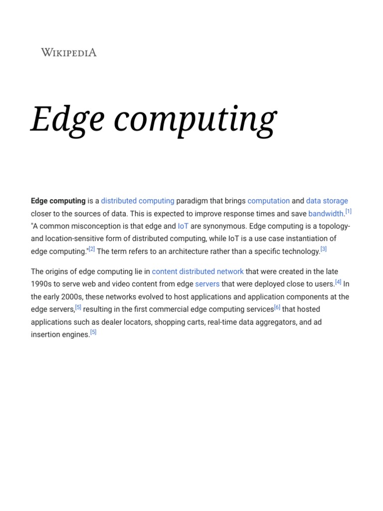 Edge Computing - Wikipedia | PDF | Cyberspace | Distributed Computing