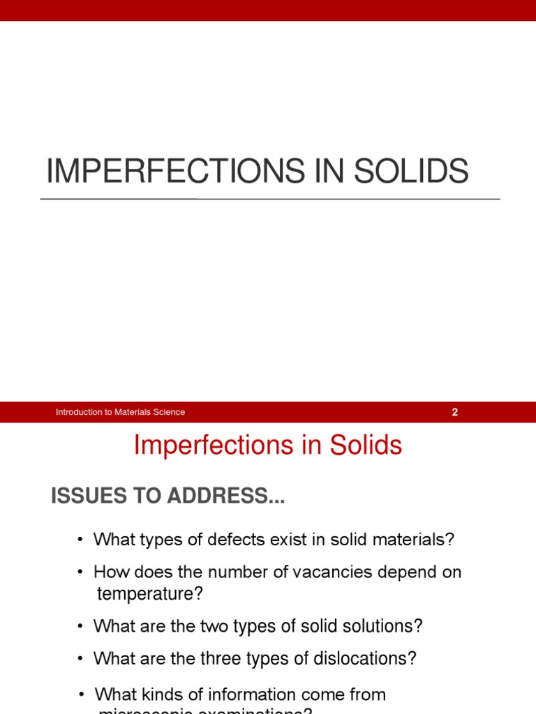 Chapter4-Imperfections in Solids | PDF | Dislocation | Crystallographic ...