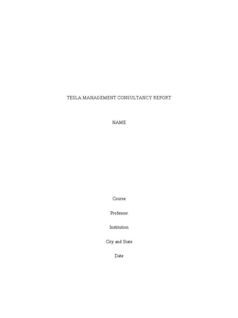 Tesla Management Consultancy Analysis | PDF | Strategic Management ...