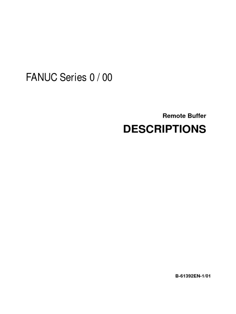 FANUC Series 0 / 00: Remote Buffer | PDF | Input/Output | Transmission ...