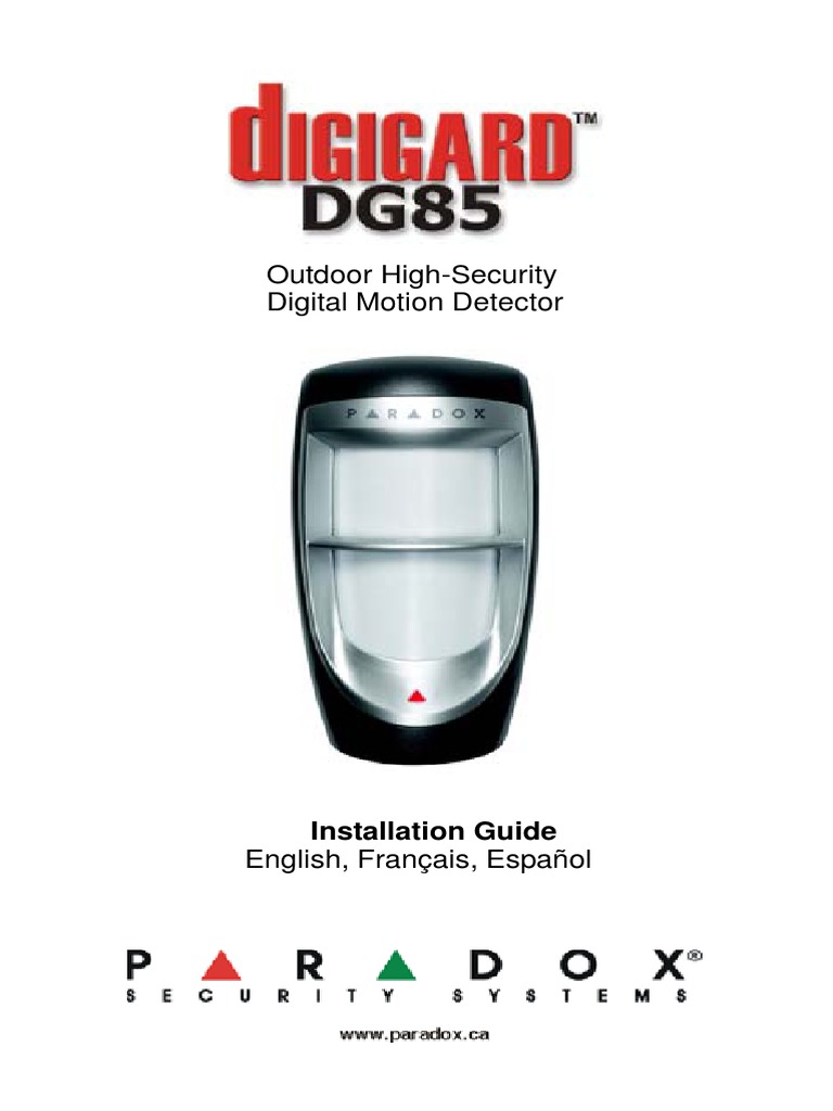 Outdoor High-Security Digital Motion Detector: Installation Guide | PDF ...
