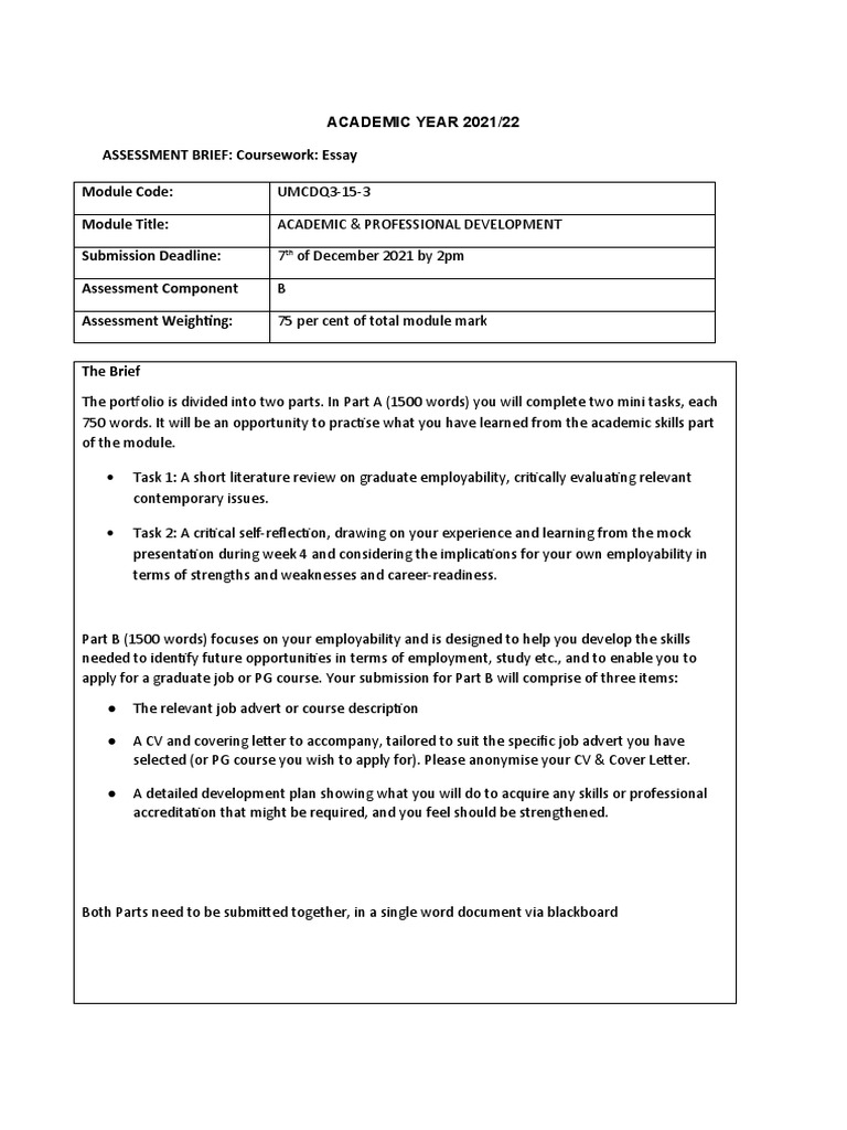 Component B Brief APD. 2021-22 | PDF | Evidence | Theory