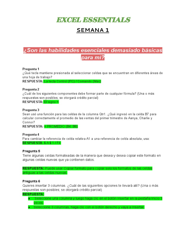 Hoja De Trabajo De Referencia De Excel Final Excel | PDF | Microsoft