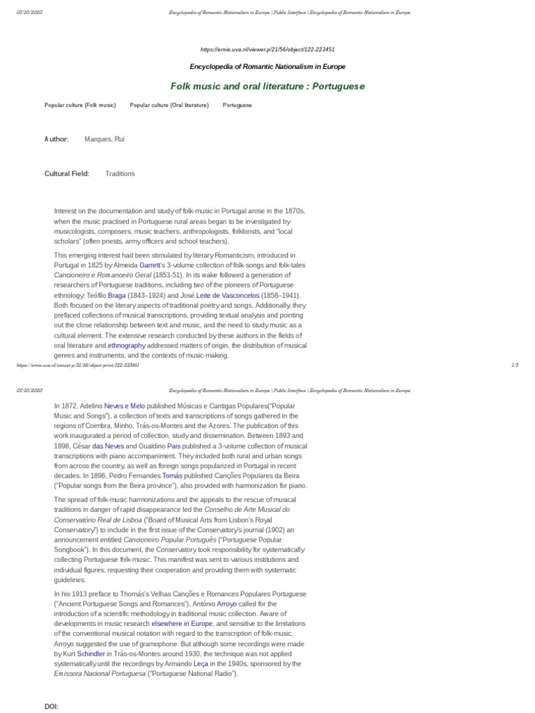 Encyclopedia of Romantic Nationalism in Europe - Public Interface ...