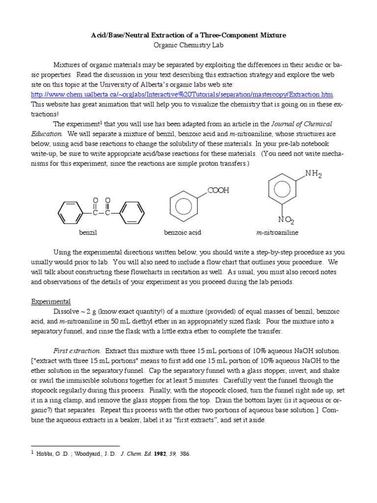 Separation and Identification of Organic Acids and Bases Through Acid ...