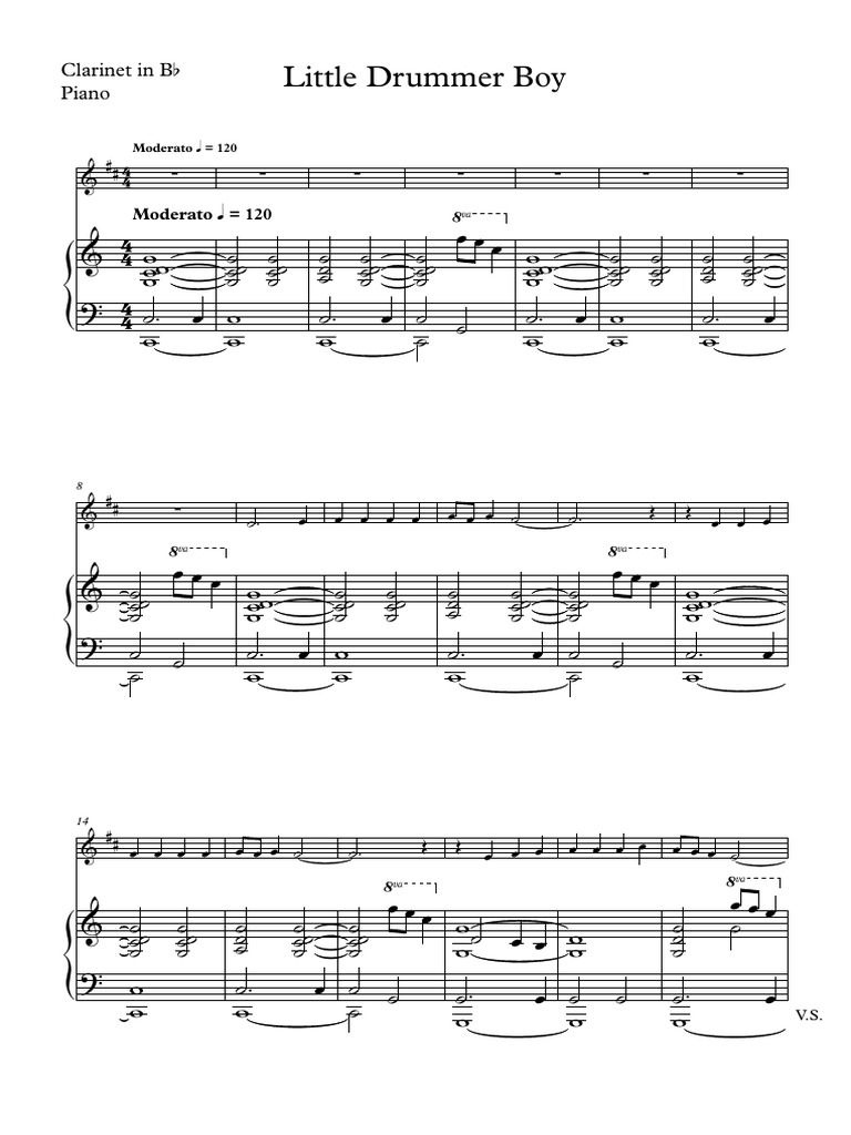 Little Drummer Boy - Clarinet in BB, Piano | PDF