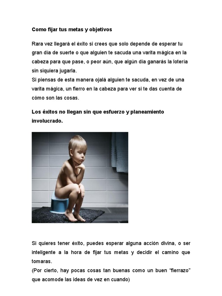 Como Fijar Tus Metas y Objetivos | PDF | Objetivo | Ahorro