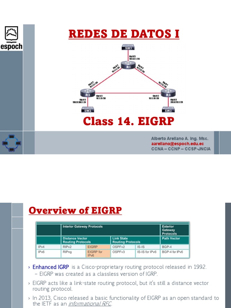 Clase 14 Eigrp Download Free Pdf Routing Telecommunications Standards