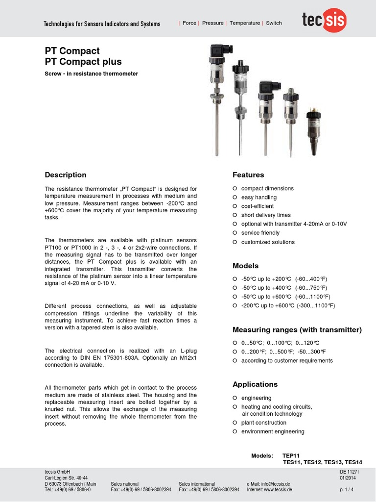PT Compact PT Compact Plus: Description Features | PDF | Electrical ...