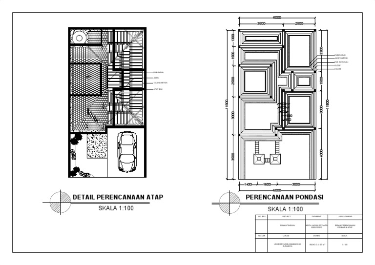 Perencanaan Pondasi Detail Perencanaan Atap: SKALA 1:100 SKALA 1:100 | PDF