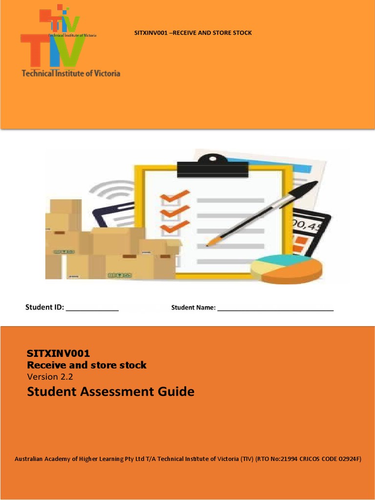 2.1 - SITXINV001 Receive and Store Stock Student Assessment Guide | PDF ...
