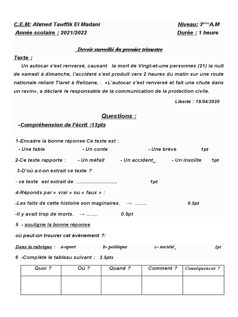 Devoir 3 Am Pdf