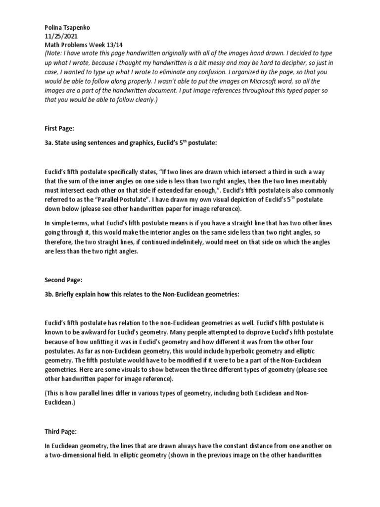 Math Problems | Download Free PDF | Non Euclidean Geometry | Geometry