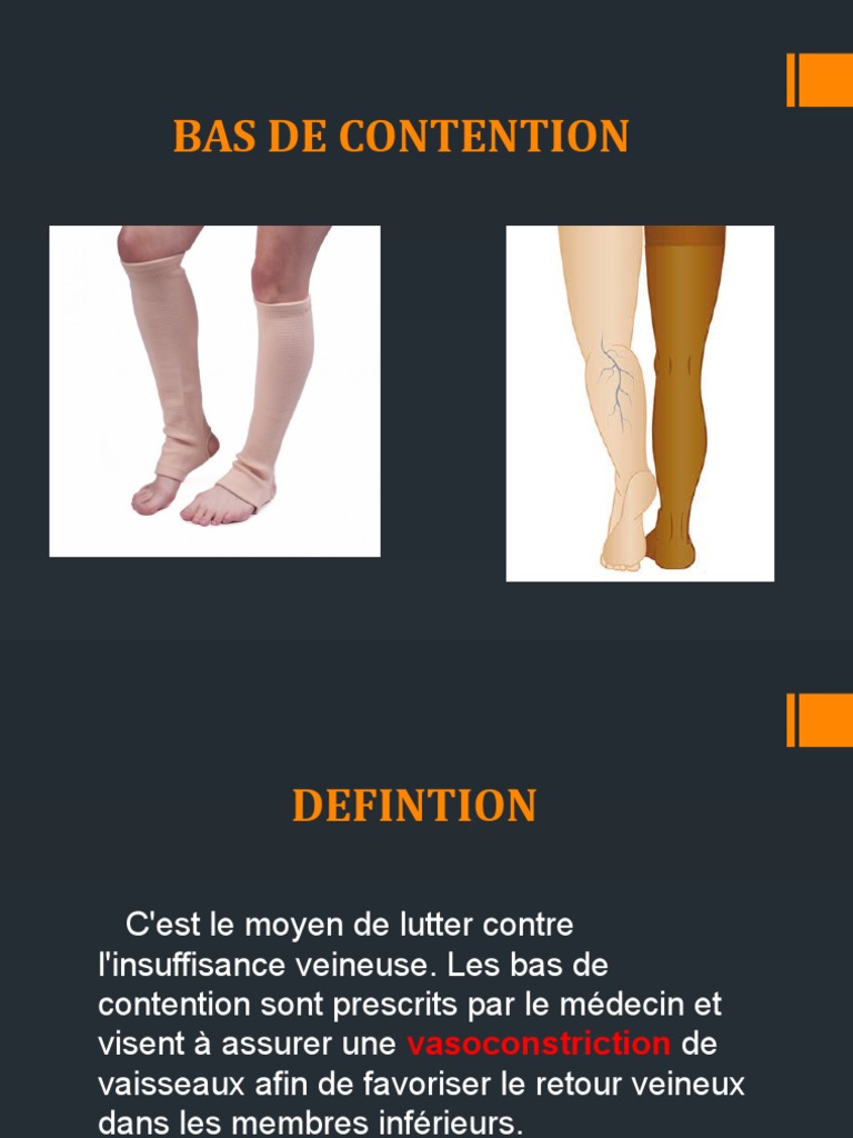 Bas de contention : définition et rôle | PDF | Varices | Spécialités ...