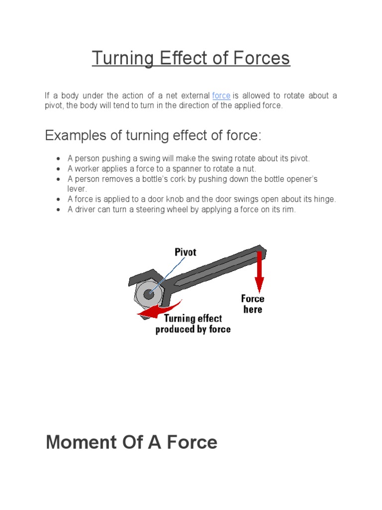 Turning Effect of Forces | Download Free PDF | Torque | Center Of Mass