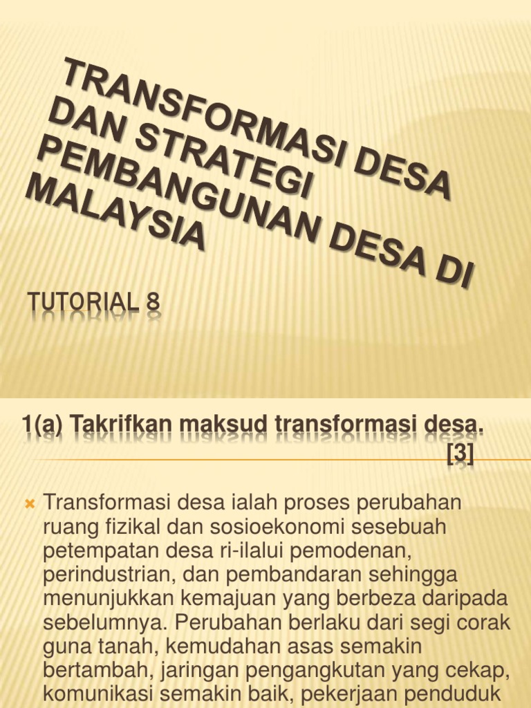 Transformasi Desa (Tutorial) | PDF