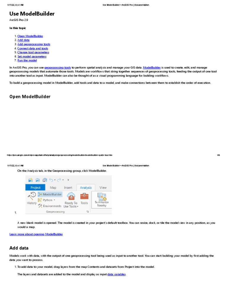 Use ModelBuilder-ArcGIS Pro - Documentation | Download Free PDF | Arc Gis | Geographic ...