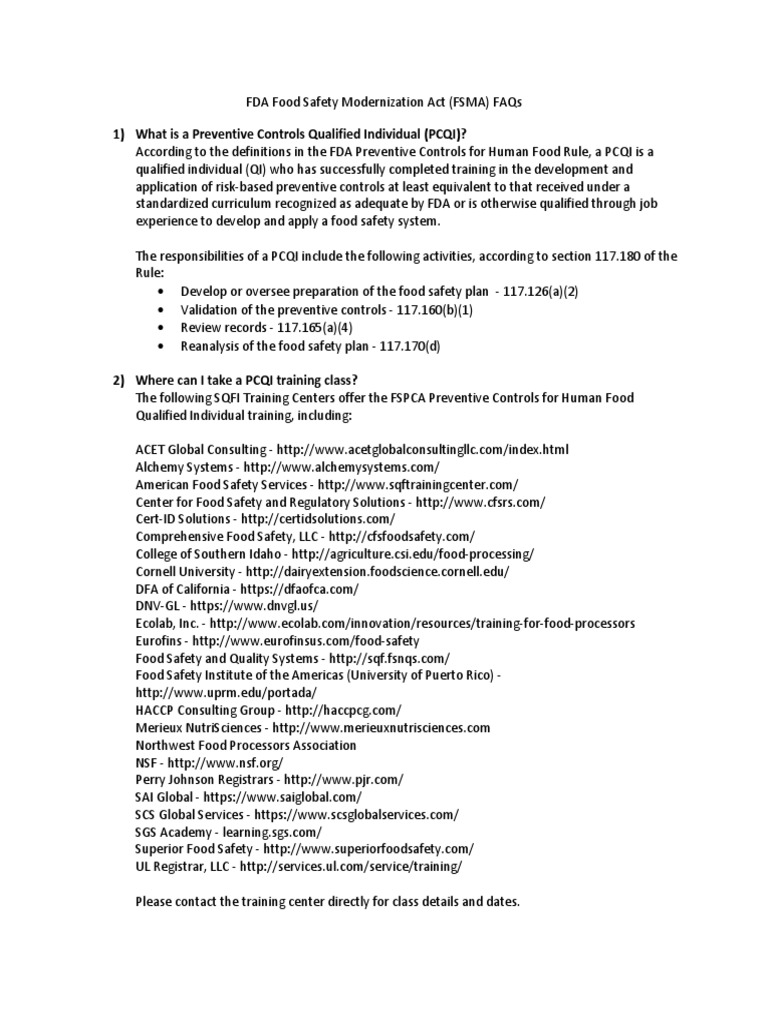 1) What Is A Preventive Controls Qualified Individual (PCQI) ? | PDF ...