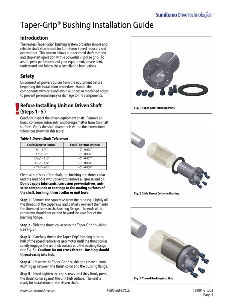 Taper Grip Installation Guide | PDF | Screw | Tools