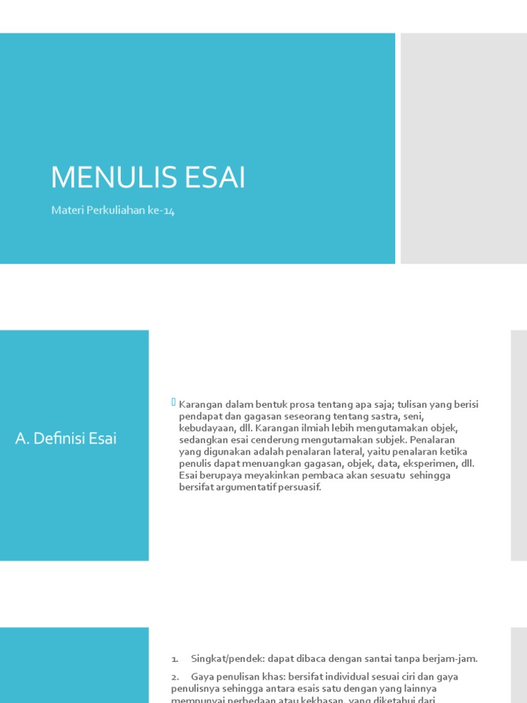 Menulis Esai - ZM | PDF