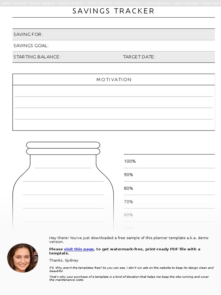 Money Savings Tracker Template-A4 | PDF