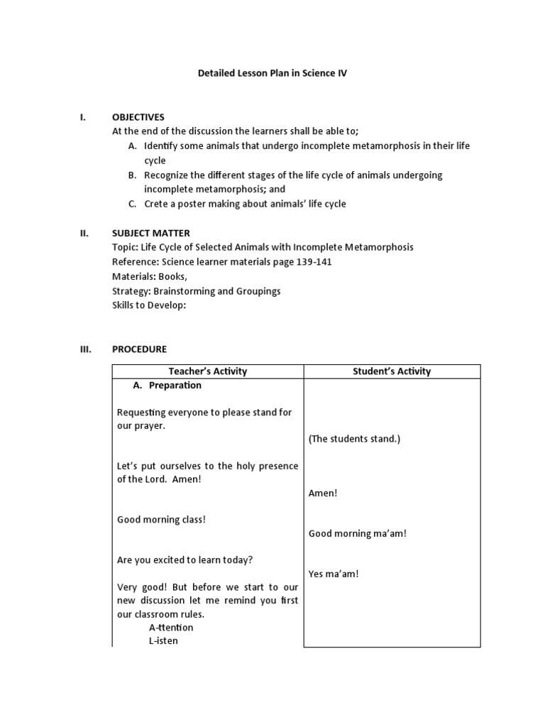 Multigrade Lesson Plan | PDF | Lesson Plan | Insects