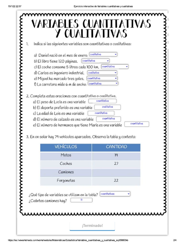 Taller 4 Variables Cualitativas y Cuantitativas | PDF