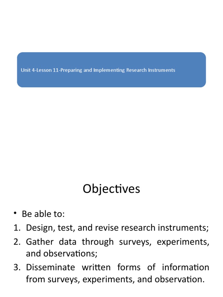 Designing Effective Research Instruments | PDF | Survey Methodology ...