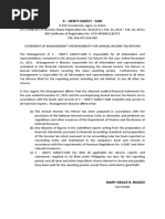Statement of Management Responsibility For BIR | PDF | Tax Return ...